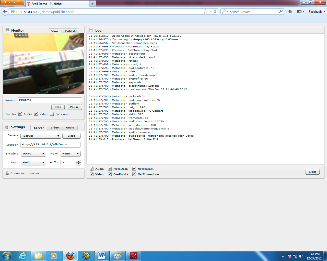 Making Private Streaming Server as Media for Surveillance Cameras with Red5